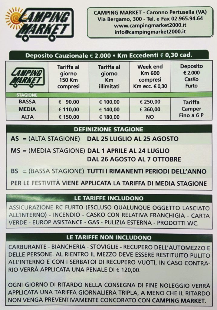 Noleggio - Camping Market
